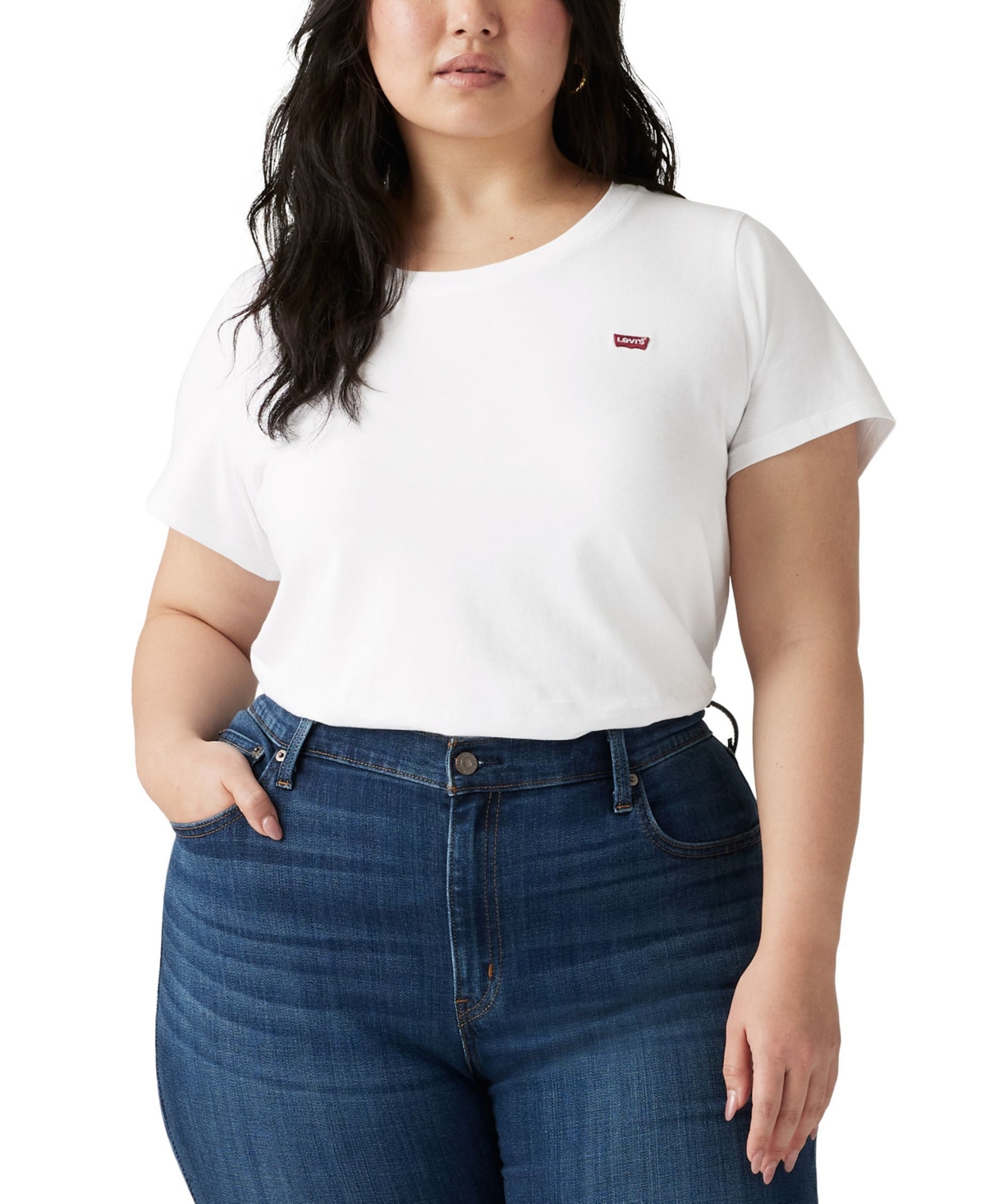 Click here for Levis Plus Size Cotton Perfect T-Shirt - White prices