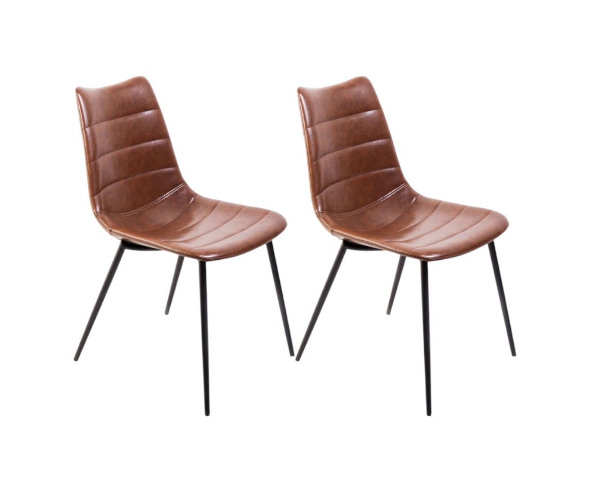 Click here for Set of Two Upholstered Faux Leather Chairs for Din... prices