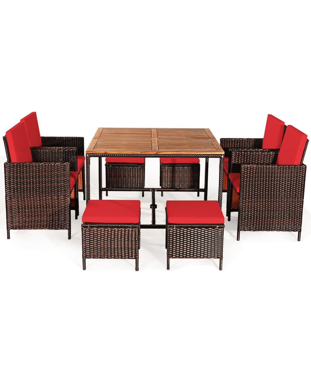 Click here for Gymax 9PC Rattan Wicker Patio Dining Set Outdoor F... prices
