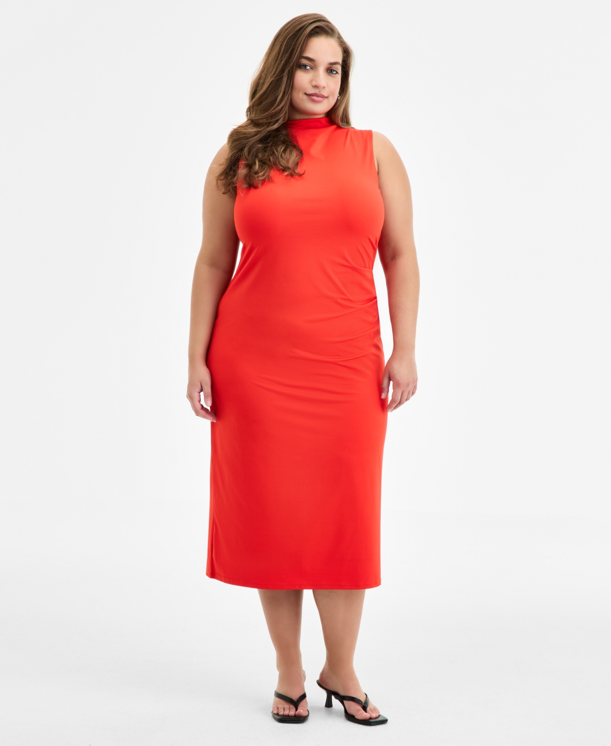 Click here for Bar Iii Trendy Plus Size Mock-Neck Midi Dress  Exc... prices