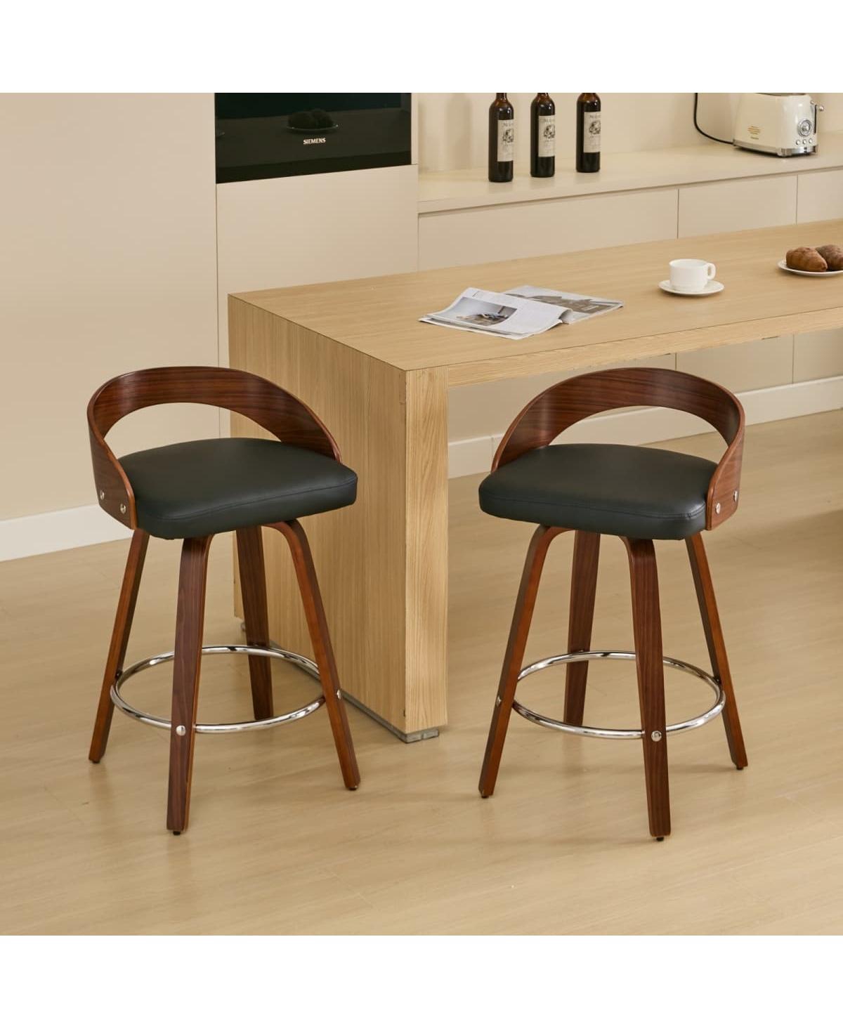 Click here for Set of 2 Swivel Bar Stools with Low Back 25 Inch S... prices
