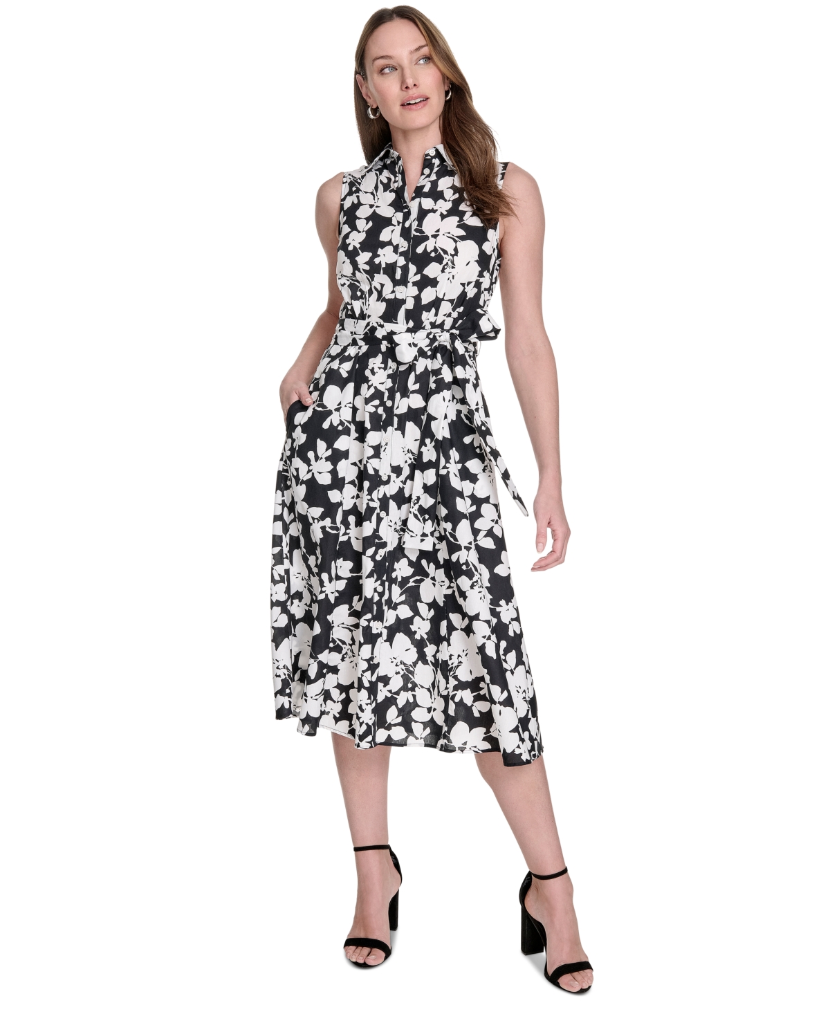 Click here for Tommy Hilfiger Womens Cotton Belted Midi Shirtdres... prices