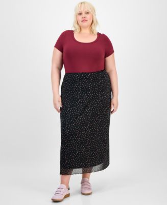 Hippie Rose Trendy Plus Size Pull-On Mesh Midi Skirt - Macy's