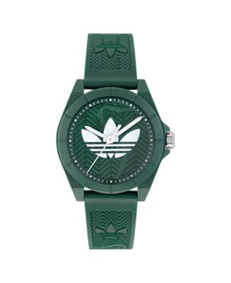 adidas Unisex Analog Green Resin Watch, 41mm - Macy's