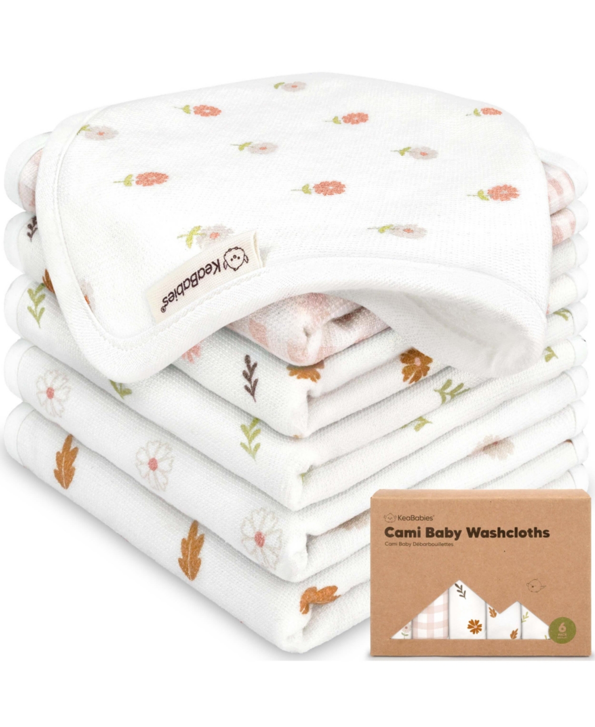Click here for KeaBabies 6-Pack Cami Baby Washcloths for Newborn... prices