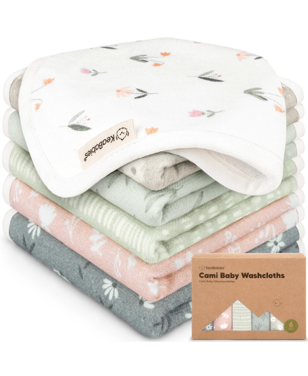 Click here for KeaBabies 6-Pack Cami Baby Washcloths for Newborn... prices