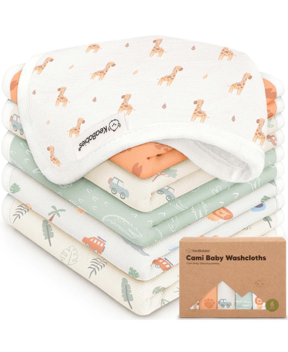 Click here for KeaBabies 6-Pack Cami Baby Washcloths for Newborn... prices