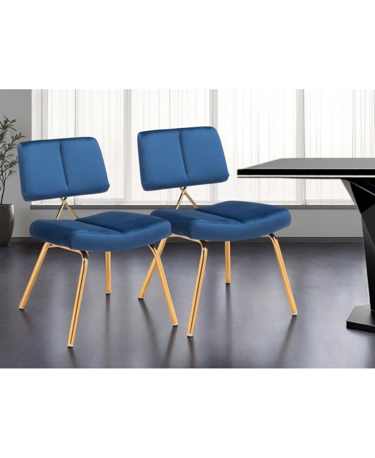Click here for Velvet Upholstered Open Back Dining Side Chairs Se... prices