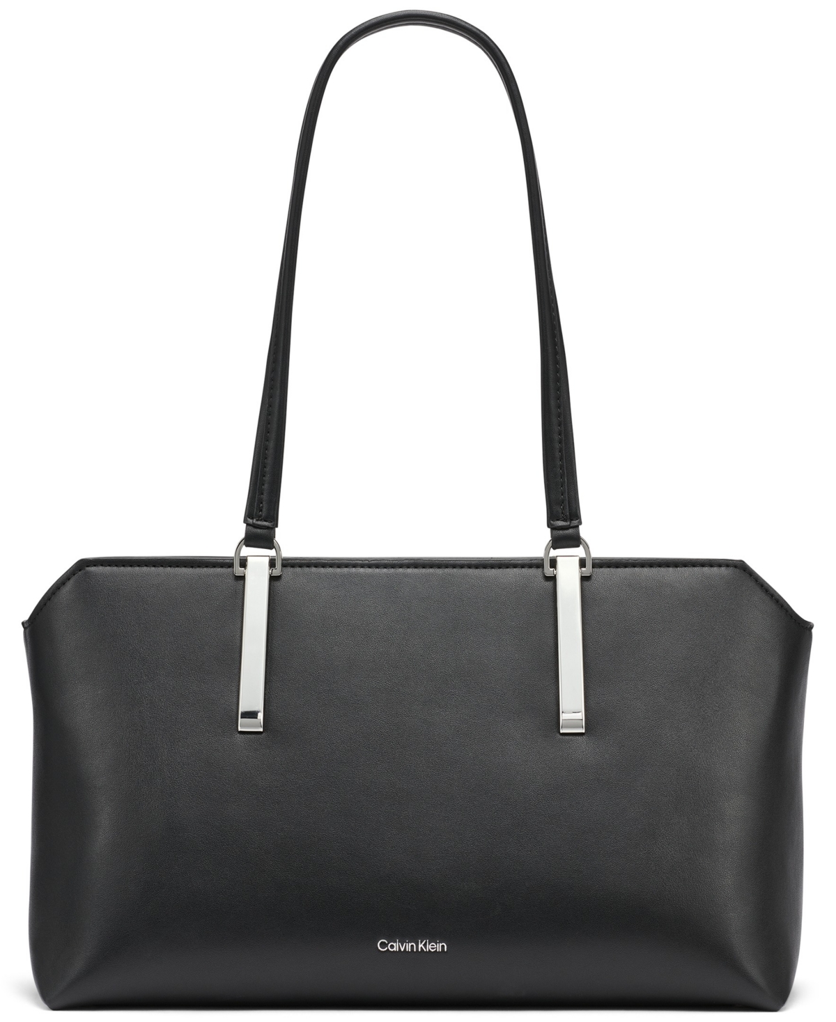 Calvin Klein Lori Top Zipper Tote Bag - Black  Silver