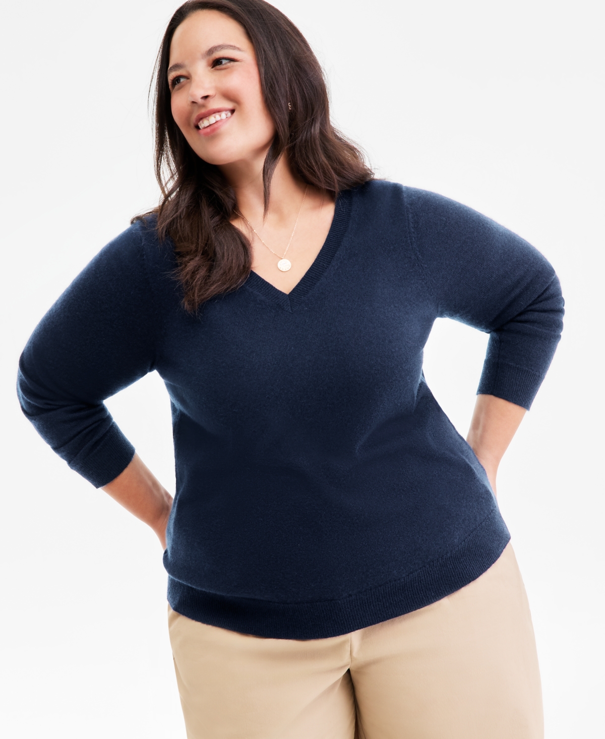 Click here for Charter Club Plus Size 100 Cashmere V-Neck Sweater... prices