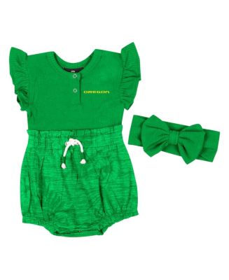 Colosseum Girls Newborn Infant 2-Piece Green Oregon Ducks Bodysuit and ...