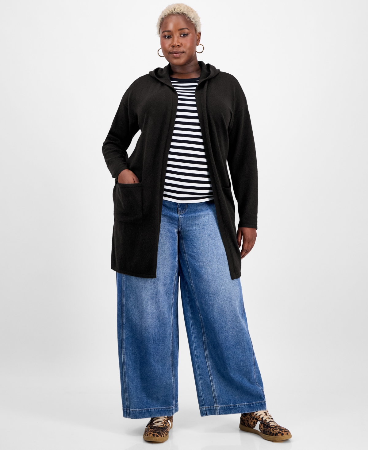 Click here for Charter Club Plus Size Hooded 100 Cashmere Cardiga... prices
