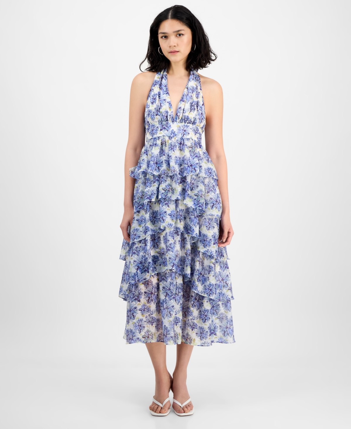 Click here for En Saison Womens Odessa Printed Tiered Maxi Dress... prices