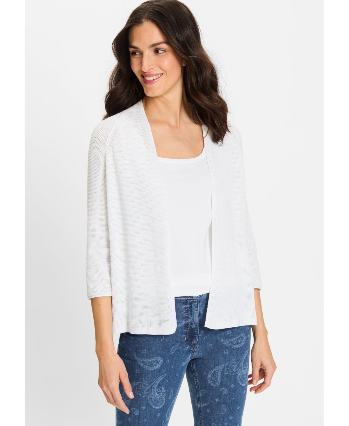 Click here for Olsen Womens Open Front Cardigan - White prices
