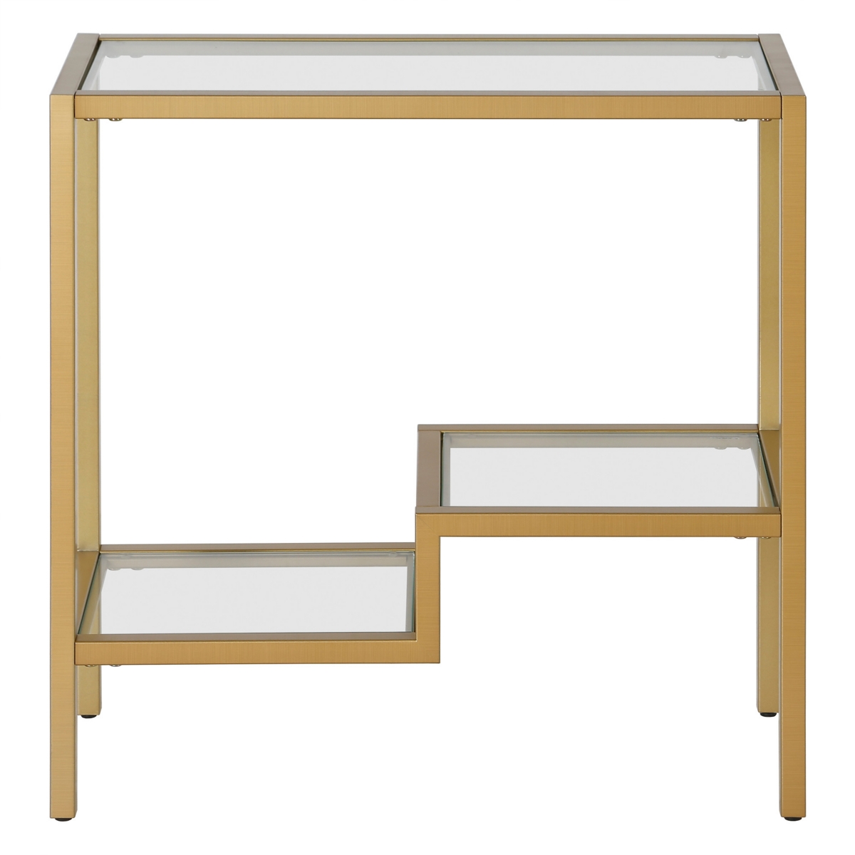 Click here for Glass and Steel End Table with Two Shelves –... prices