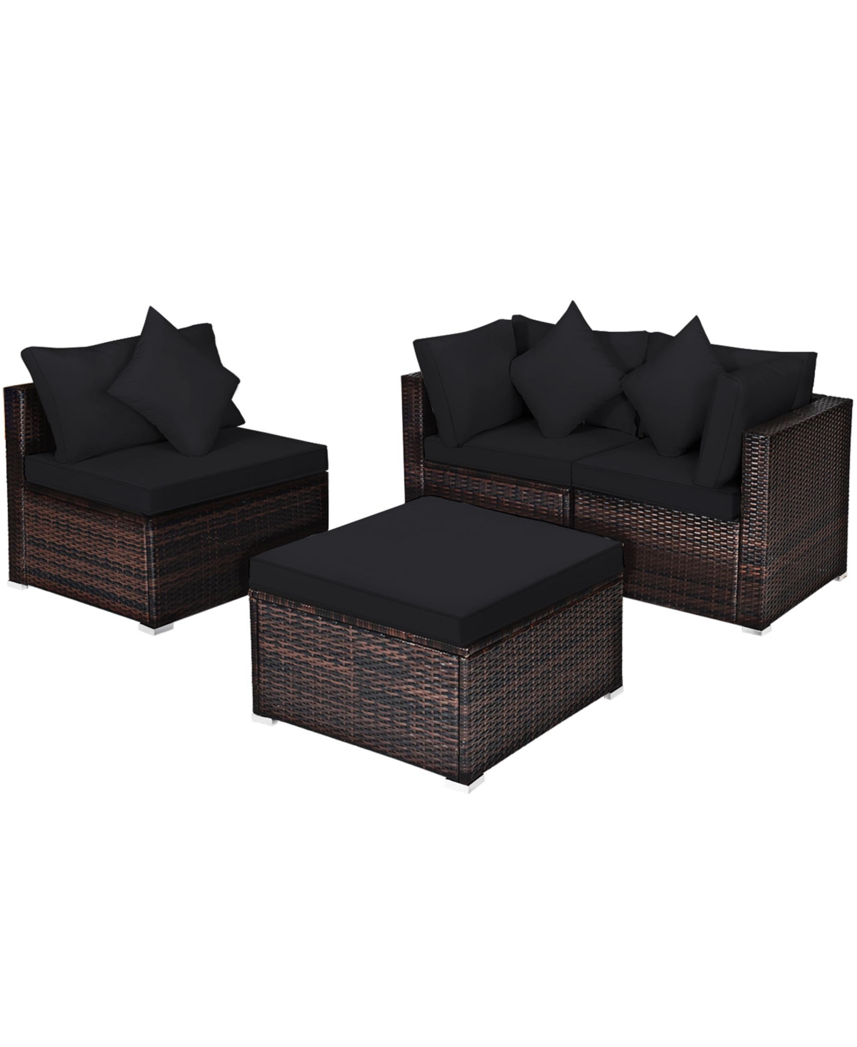 Click here for Gymax 4PCS Rattan Patio Conversation Furniture Set... prices