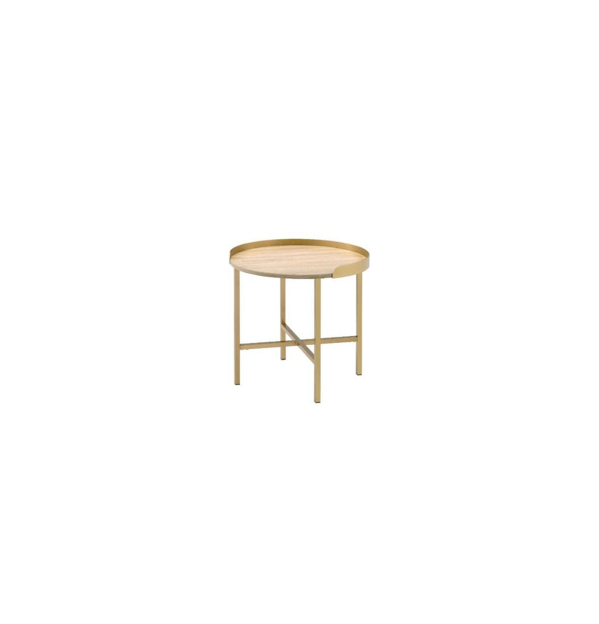 Click here for Round End Table with Metal Frame and Wood Top ... prices