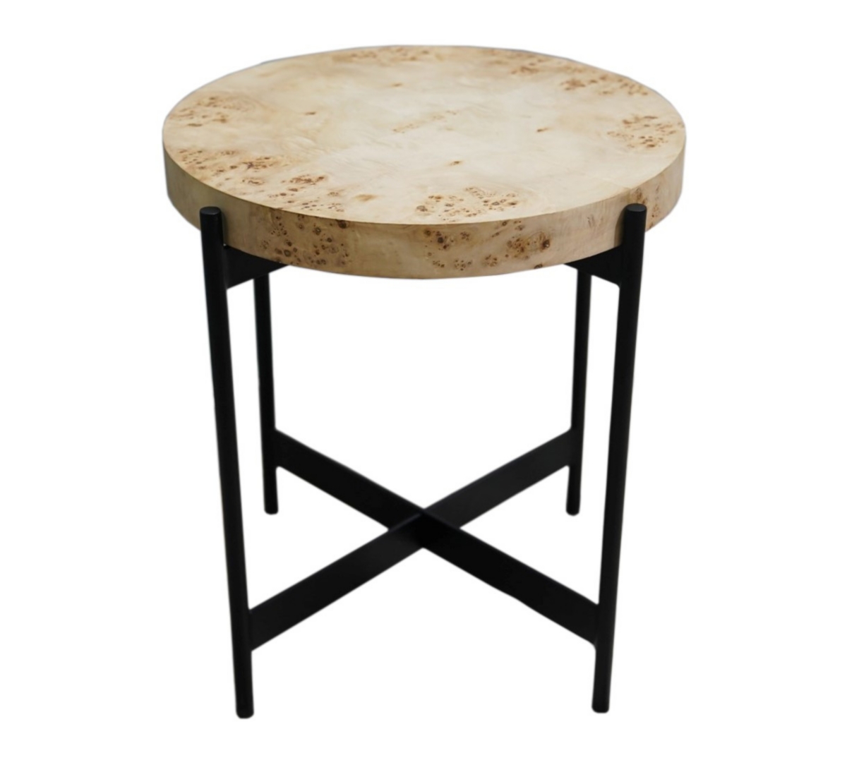 Click here for 22" Industrial Round End Table Wood Top and B... prices