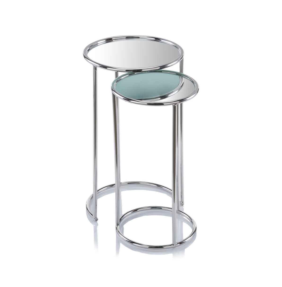 Click here for Glam Round End Table with Aluminum Frame and Mirro... prices