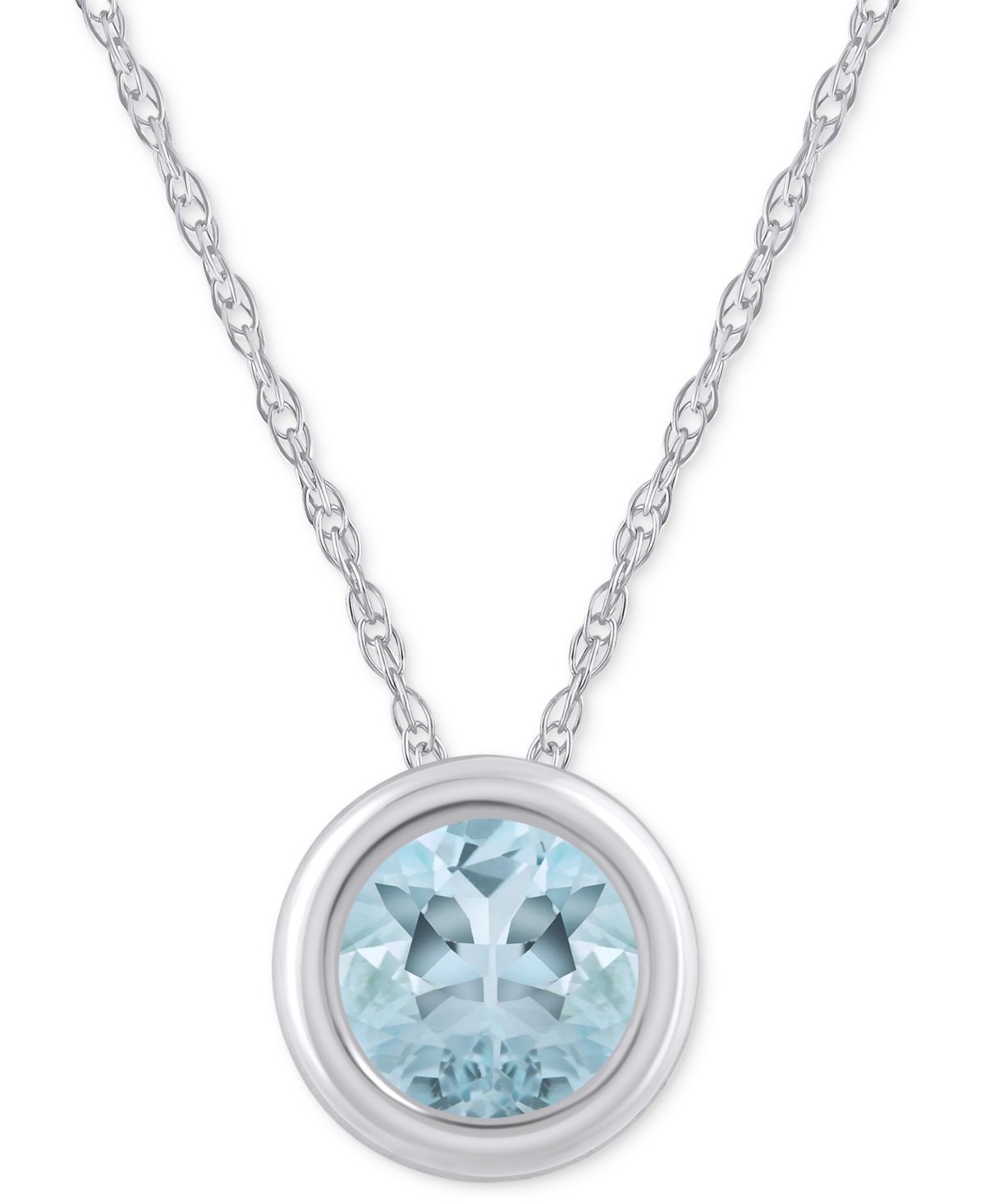 Click here for Gemstone Round 18 Pendant Necklace in 10k Yellow G... prices