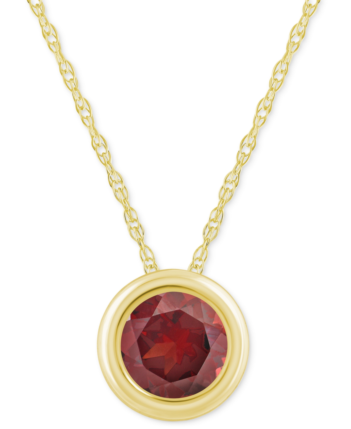 Click here for Gemstone Round 18 Pendant Necklace in 10k Yellow G... prices