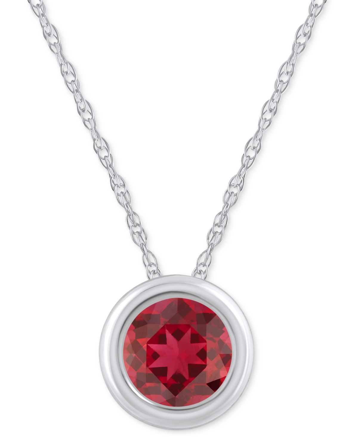 Click here for Gemstone Round 18 Pendant Necklace in 10k Yellow G... prices