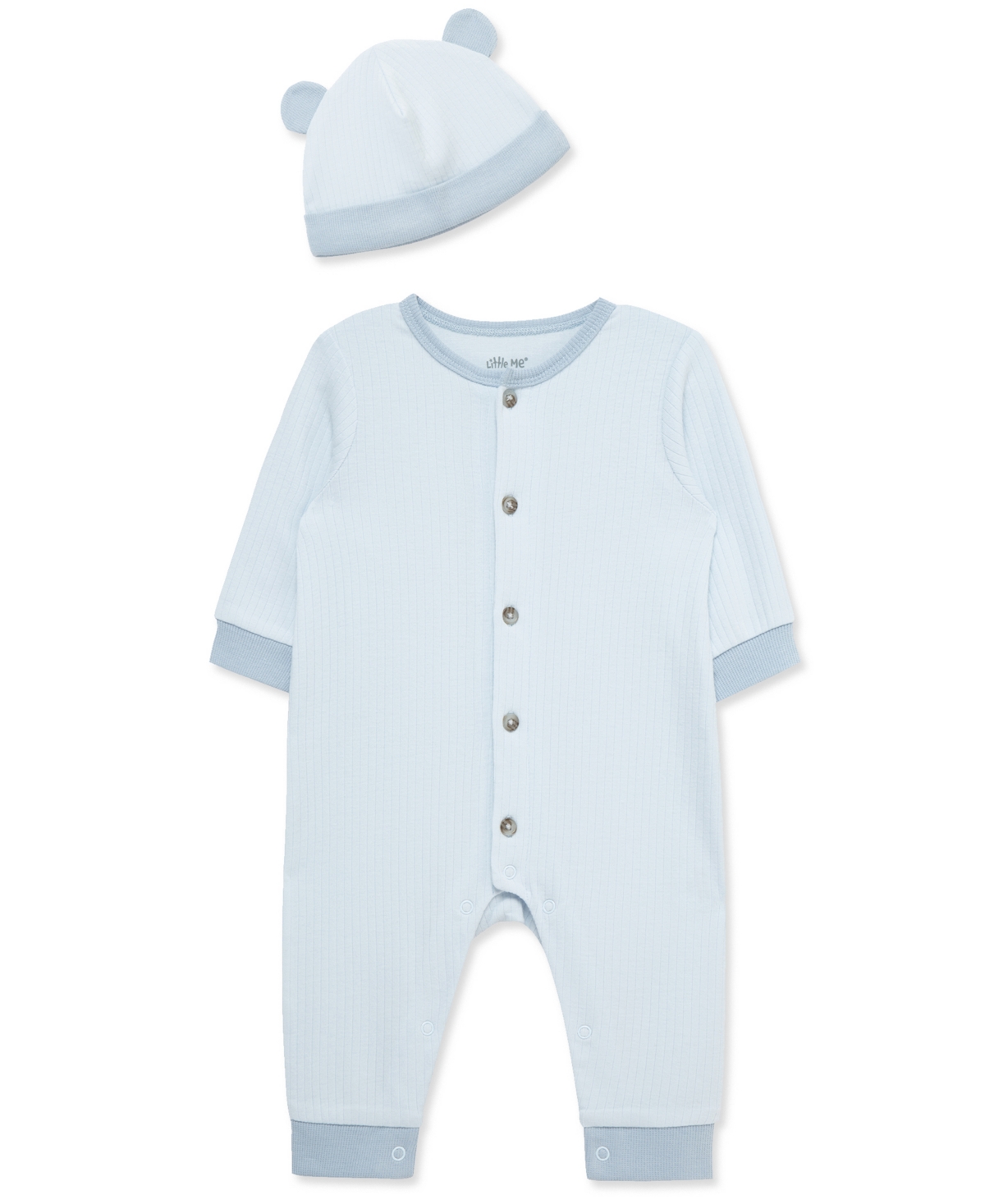Click here for Little Me Baby Boys Button-Down Coverall & Hat Set... prices