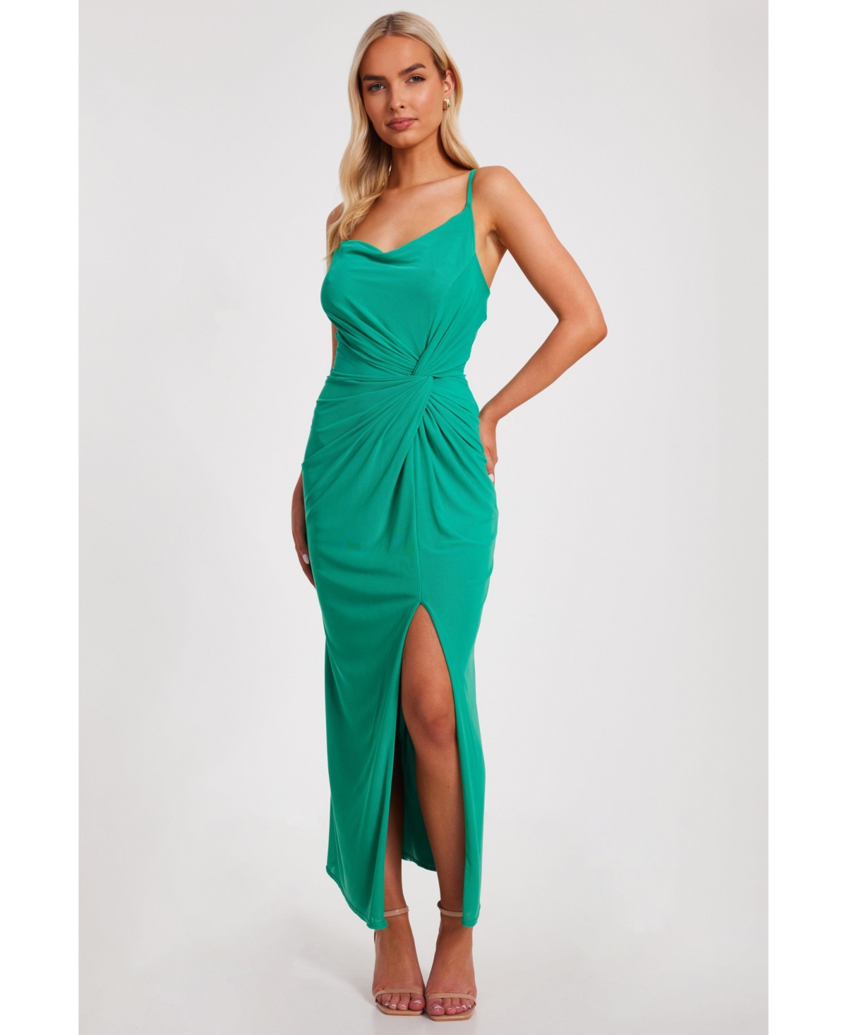 Click here for Quiz Womens Mesh Cowl Neck Maxi Dress - Jade prices