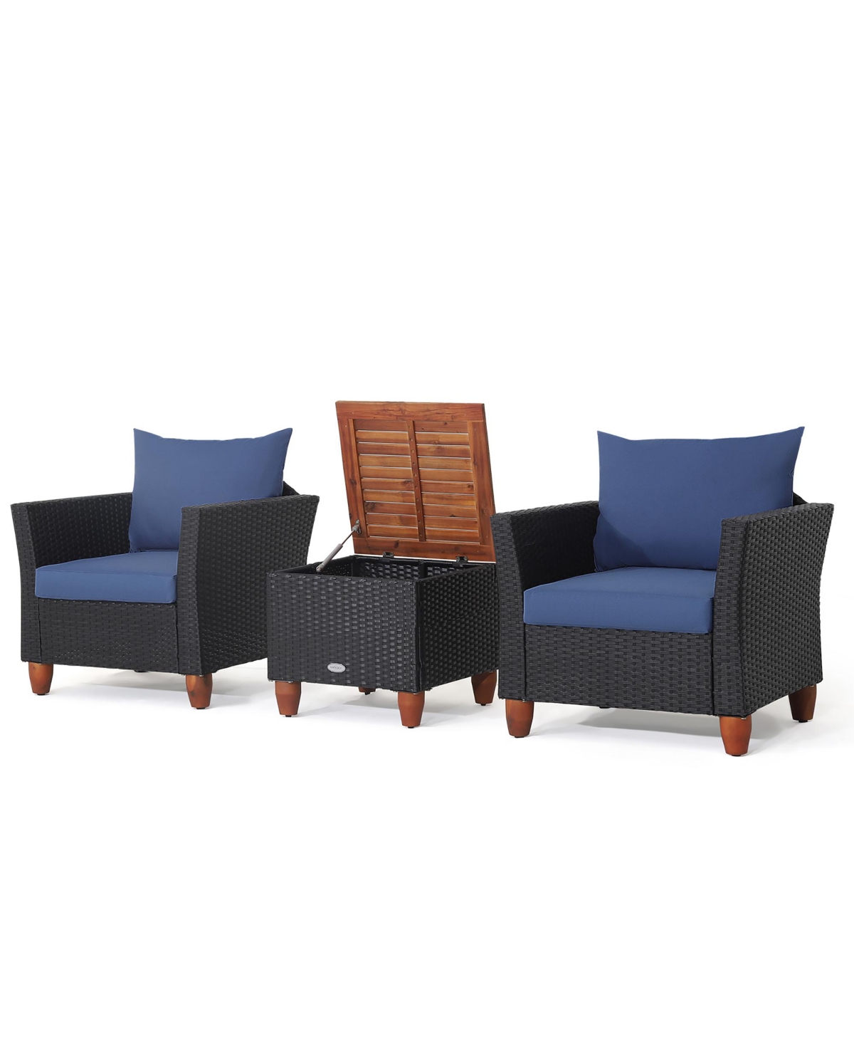Click here for Gymax 3PCS Patio Rattan Conversation Furniture Set... prices