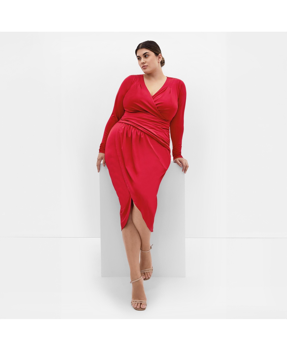 Click here for City Chic Plus Size Marissa Dress - Cherry prices