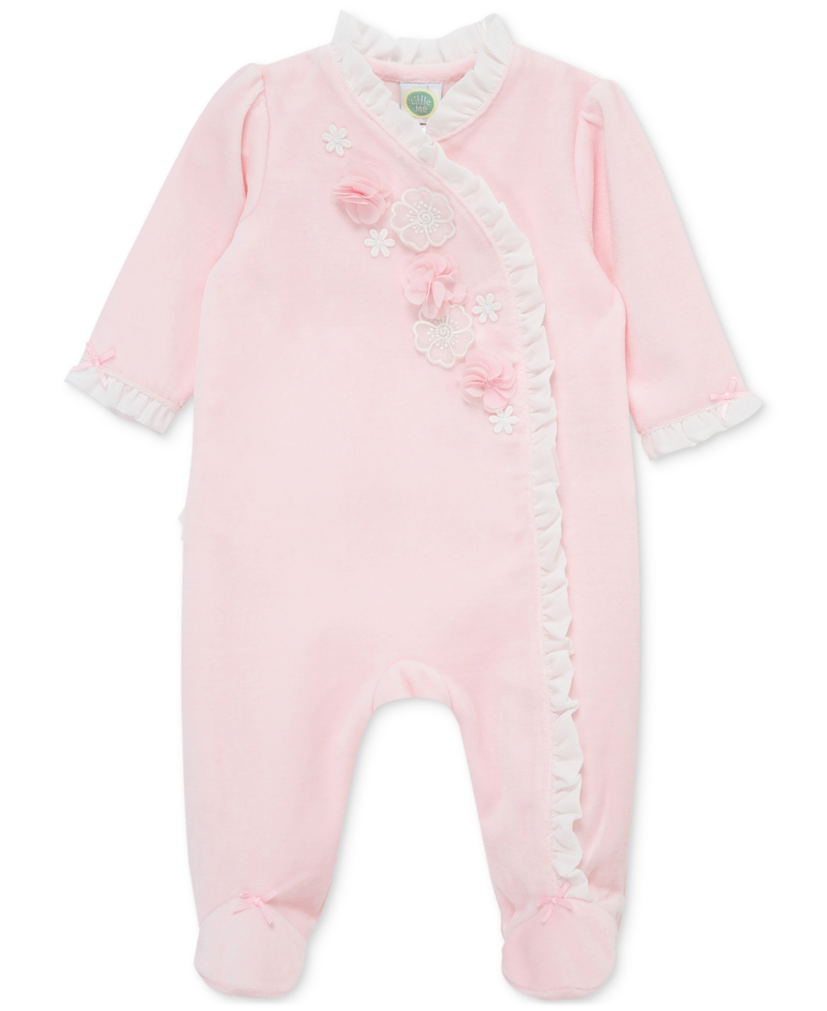 Click here for Little Me Baby Girls Flowers Velour Footed Coveral... prices