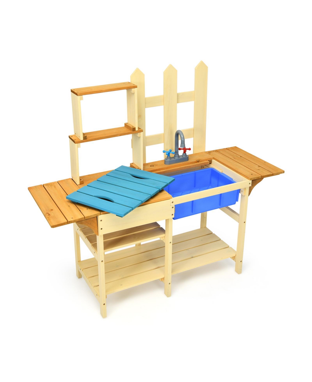 Click here for Kids Outdoor Wooden Pretend Cook Kitchen Playset T... prices