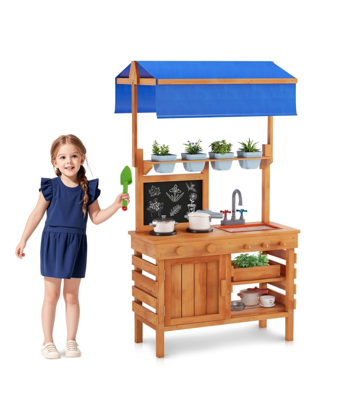 Click here for Wooden Pretend Play Kitchen with Height Adjustable... prices
