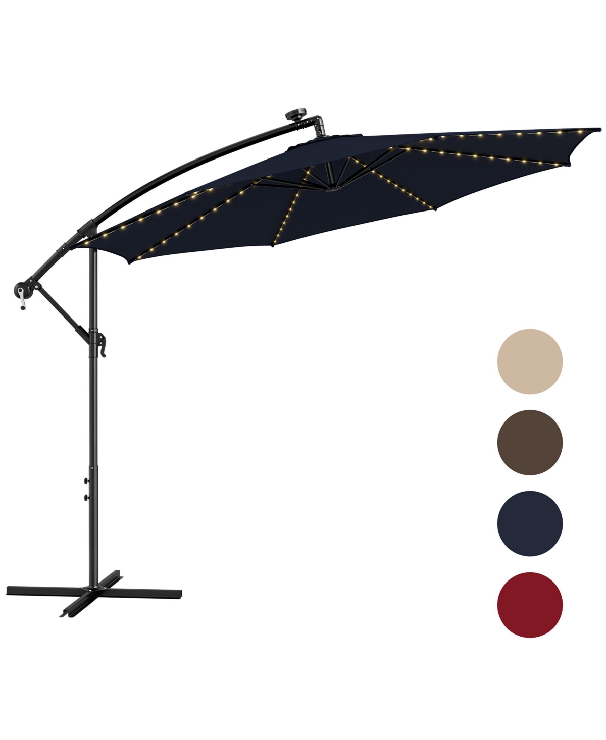 Click here for Gymax 10 Ft Offset Patio Umbrella Solar Powered Ca... prices