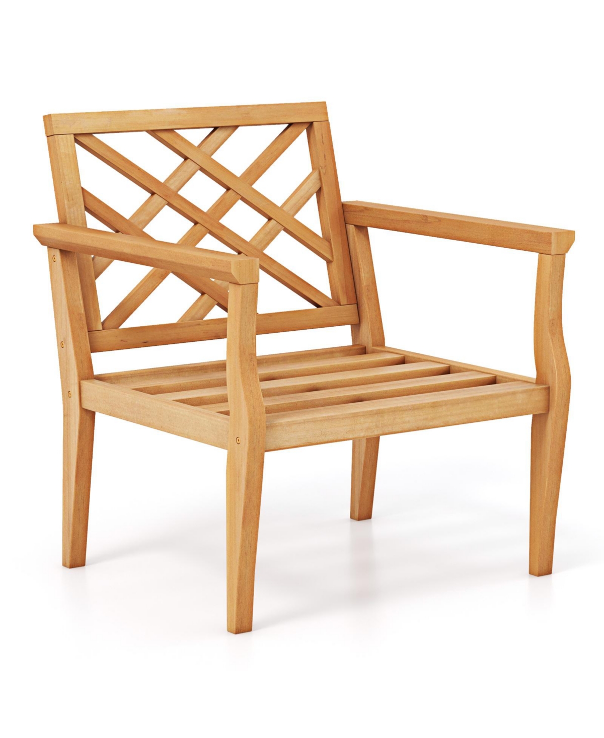Click here for Teak Wood Slatted Patio Chair Armchair with Cozy B... prices