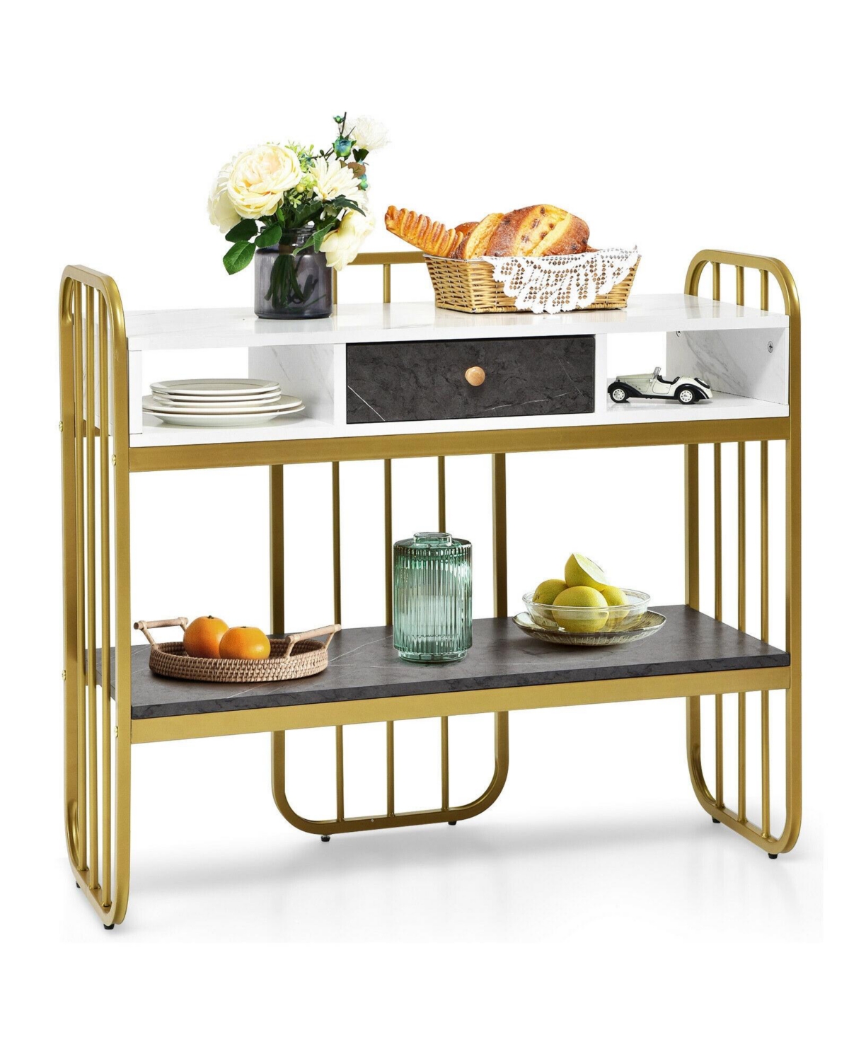 Click here for Console Table with Drawer Storage Shelf Wide Table... prices