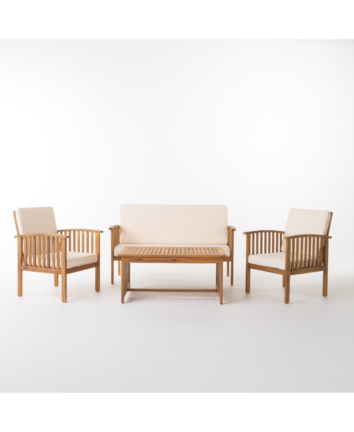 Click here for Outdoor Acacia Wood 4 Pc loveseat prices