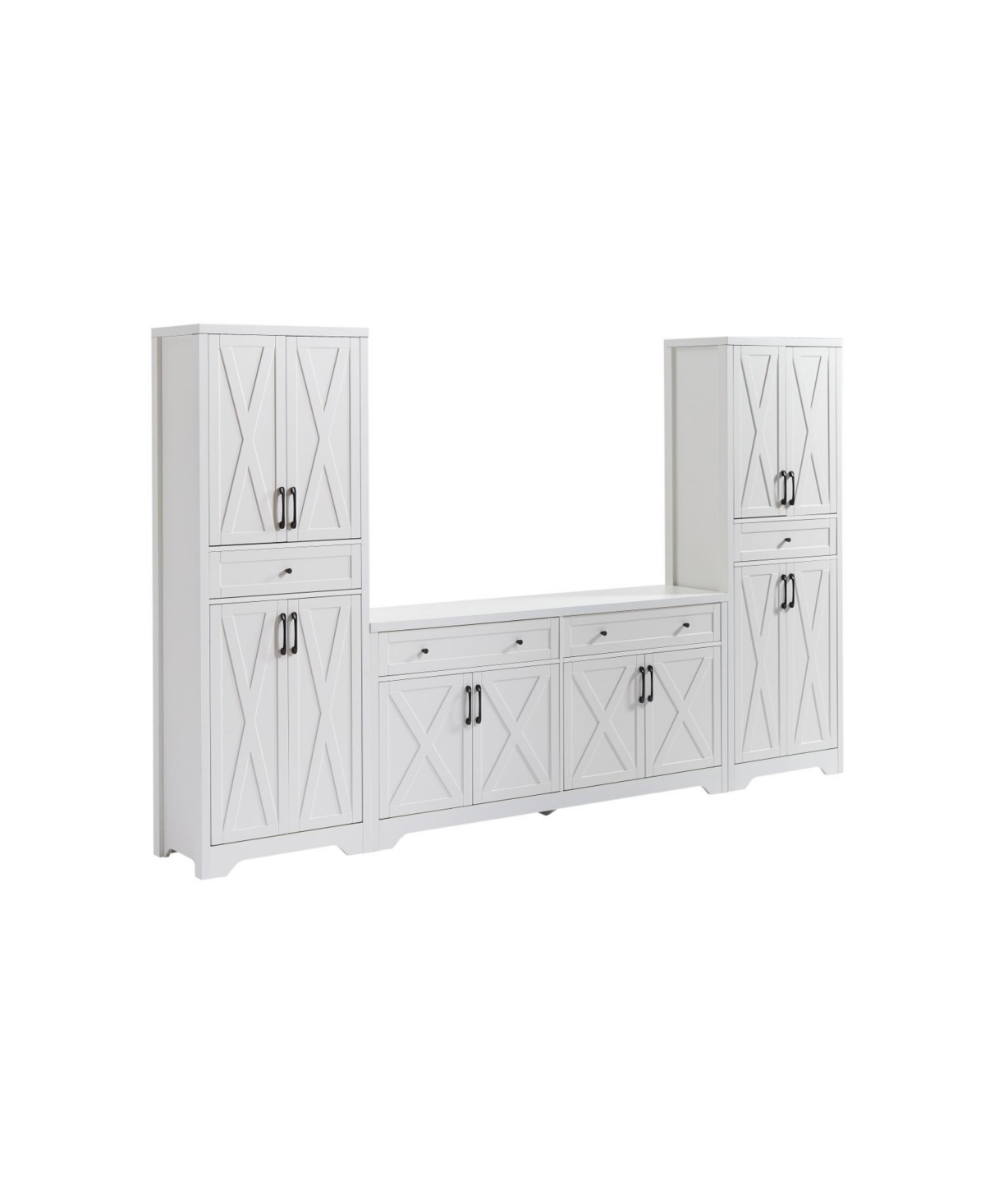 Click here for Streamdale White Tv Cabinet Set w/ Sideboards - 10... prices