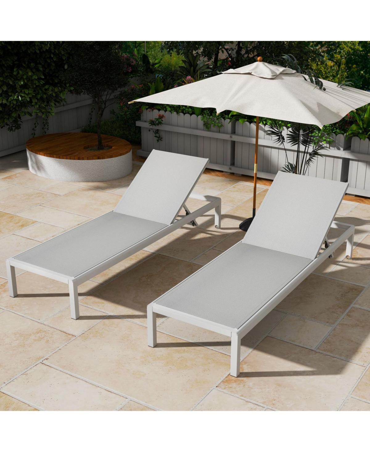 Click here for Streamdale Aluminum Outdoor Chaise Lounge Set (2)... prices
