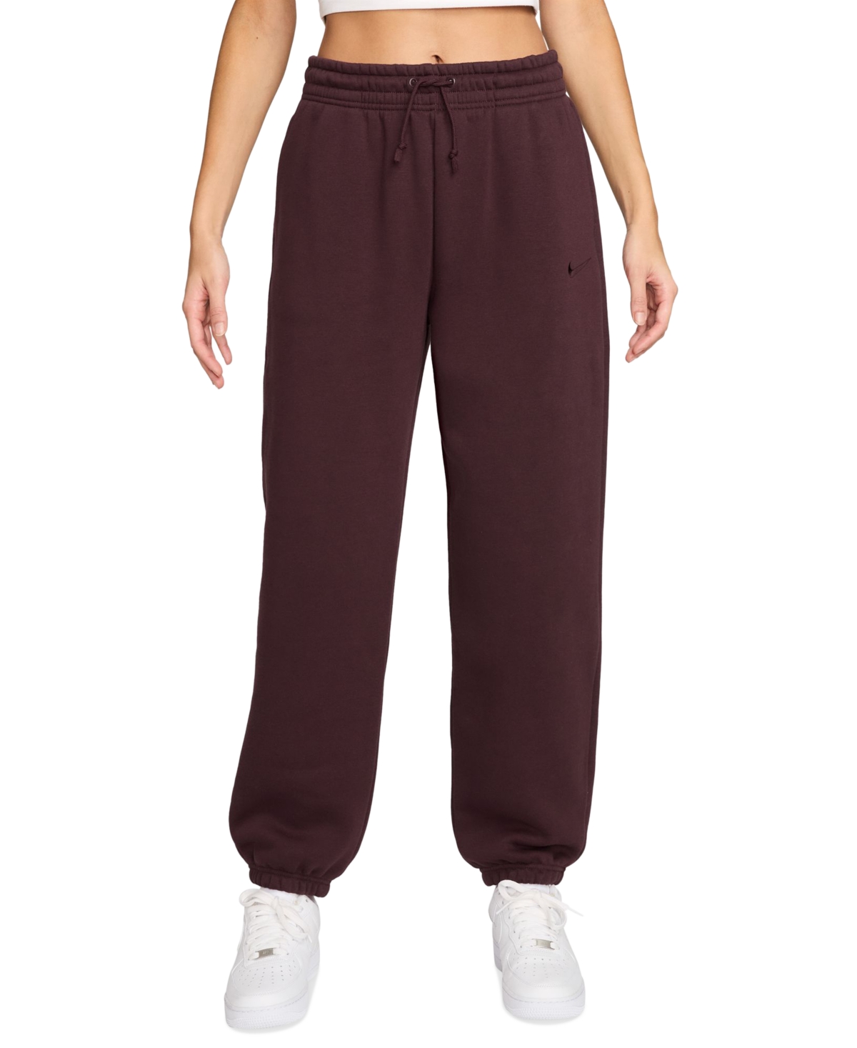 Nike Sportswear Womens Phoenix Fleece High-Rise Oversized Sweatpants - Burgundy Crush/burgundy Crush
