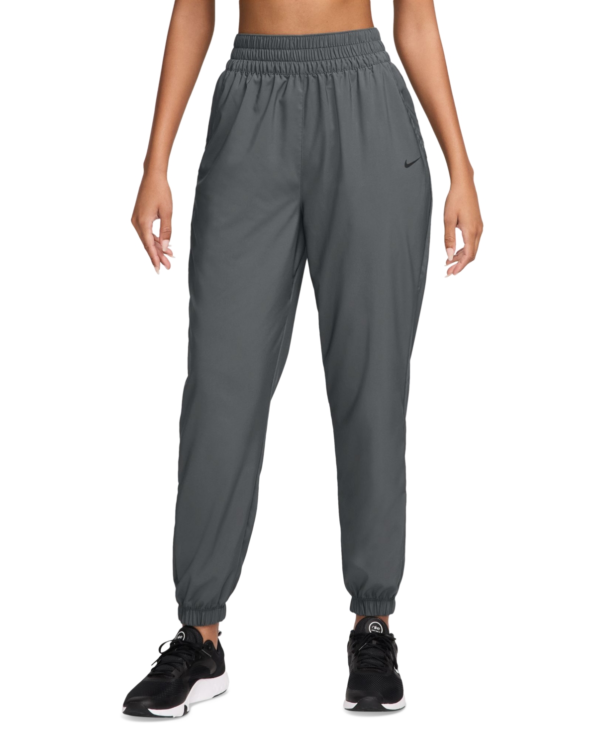 Nike One Womens Dri-fit Woven High-Rise 7/8 Joggers - Iron Grey