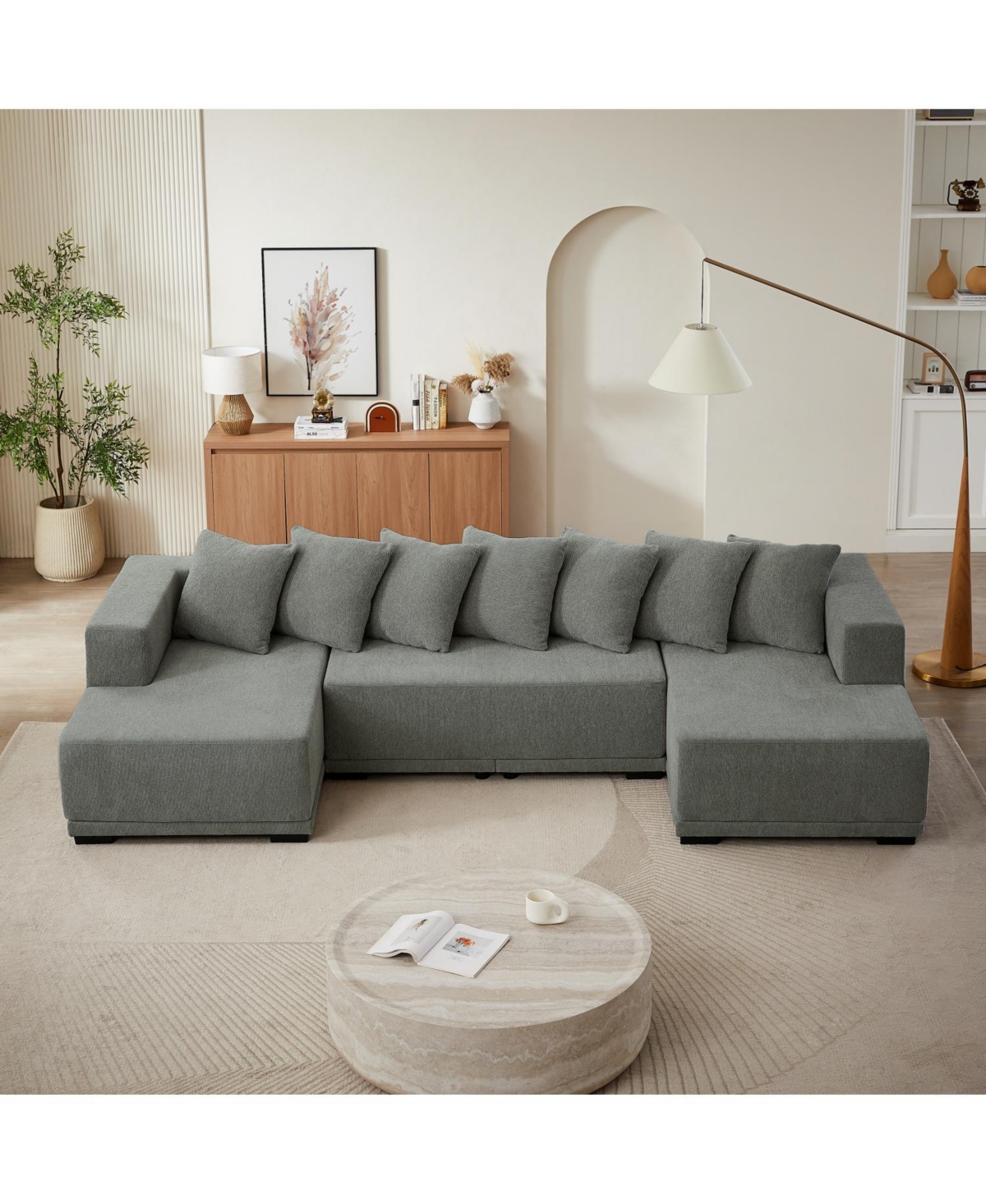 Click here for Streamdale Chenille U-Shaped Sectional Sofa  Luxur... prices