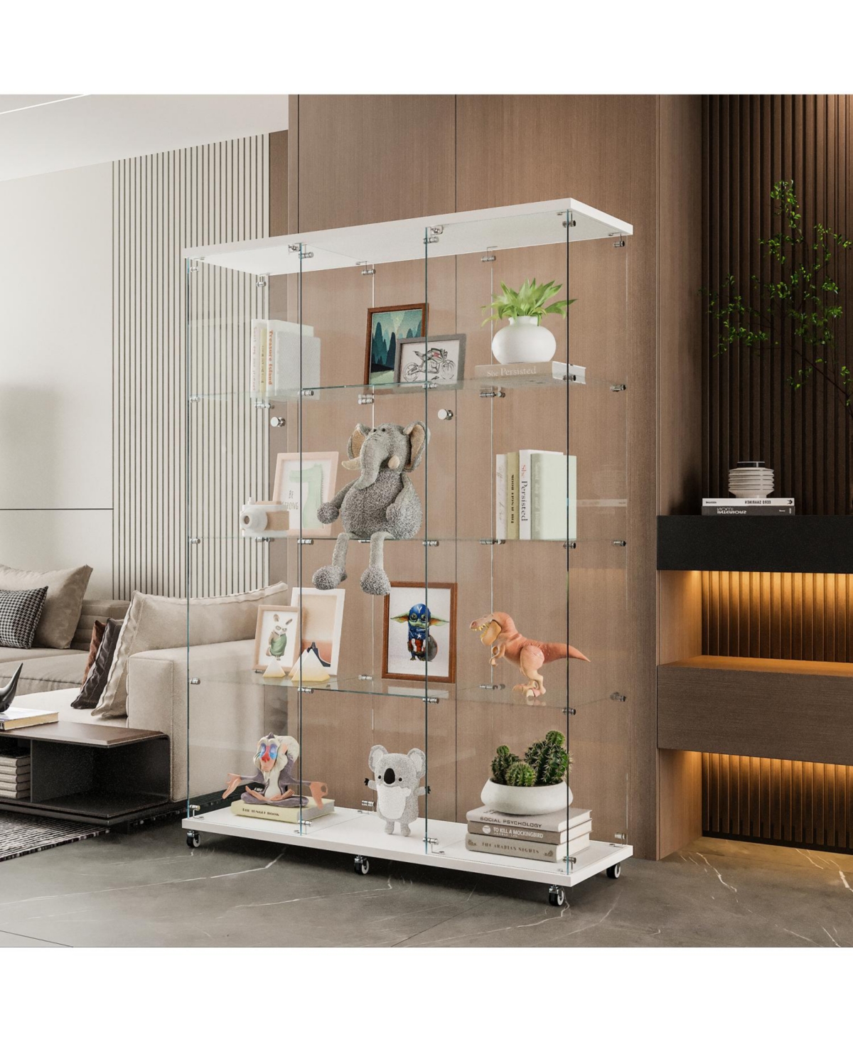 Click here for Glass Display Cabinet with 4 Shelves Extra Large... prices