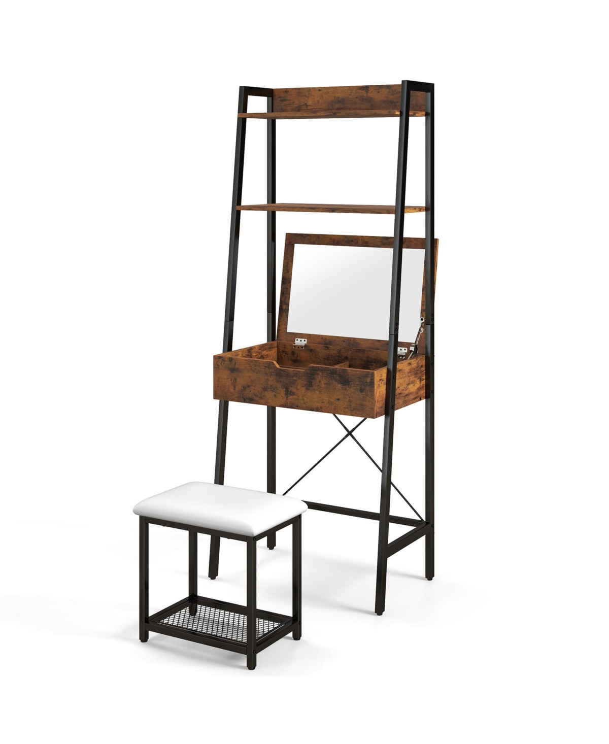 Click here for Ladder Vanity Desk Set with Flip Top Mirror and Cu... prices