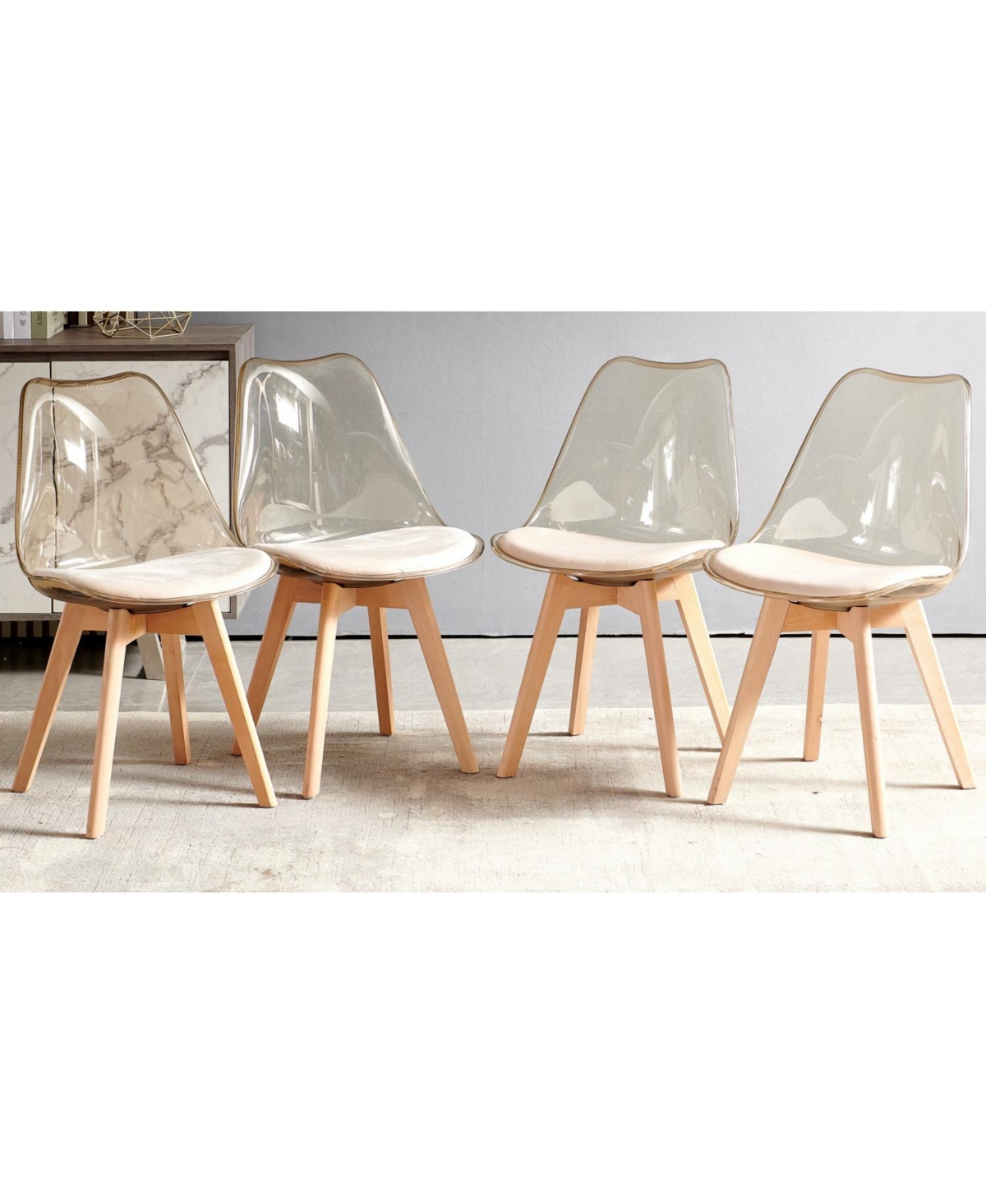 Click here for Streamdale Furniture 4-Pack Wood & Yellow Back Din... prices