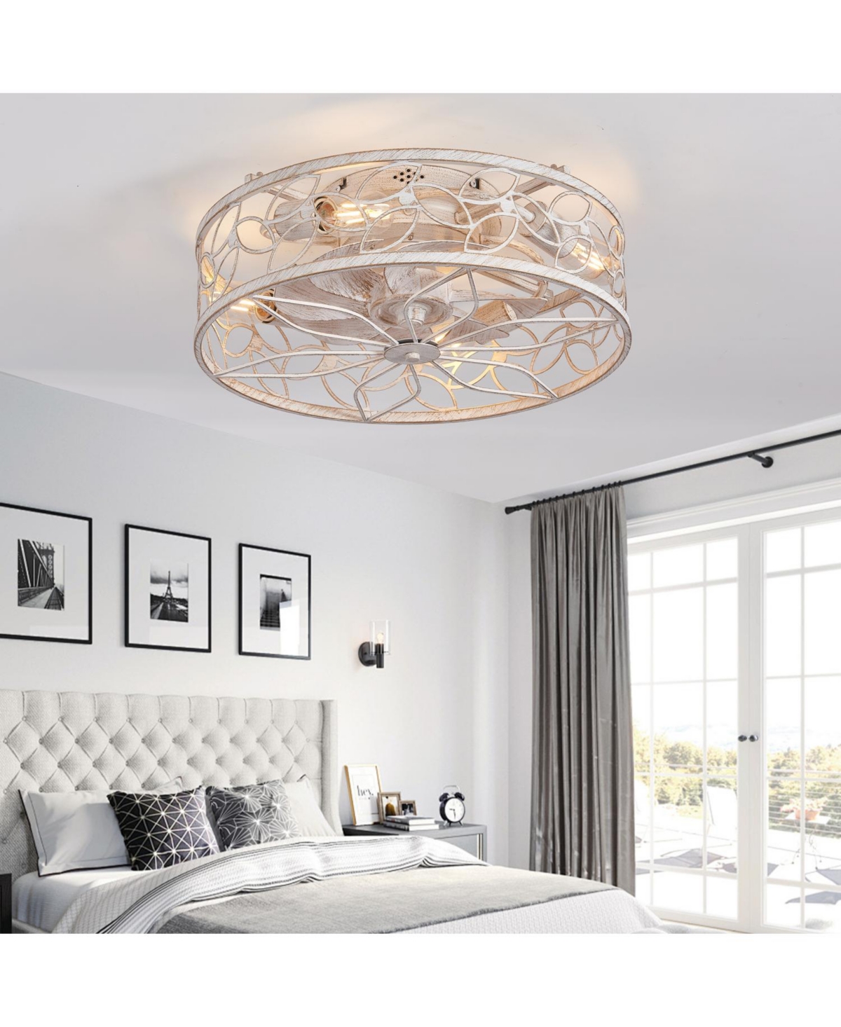Click here for Streamdale Vintage Caged Ceiling Fan Light with Re... prices