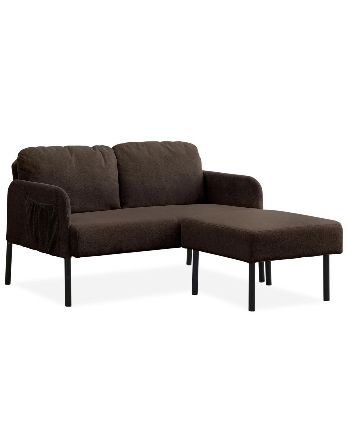 Click here for Streamdale Brown L-Shaped 2-Seater Sofa with Ottom... prices