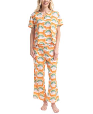 Ocean Pacific Women's Printed Henley Pajama Set - Macy's