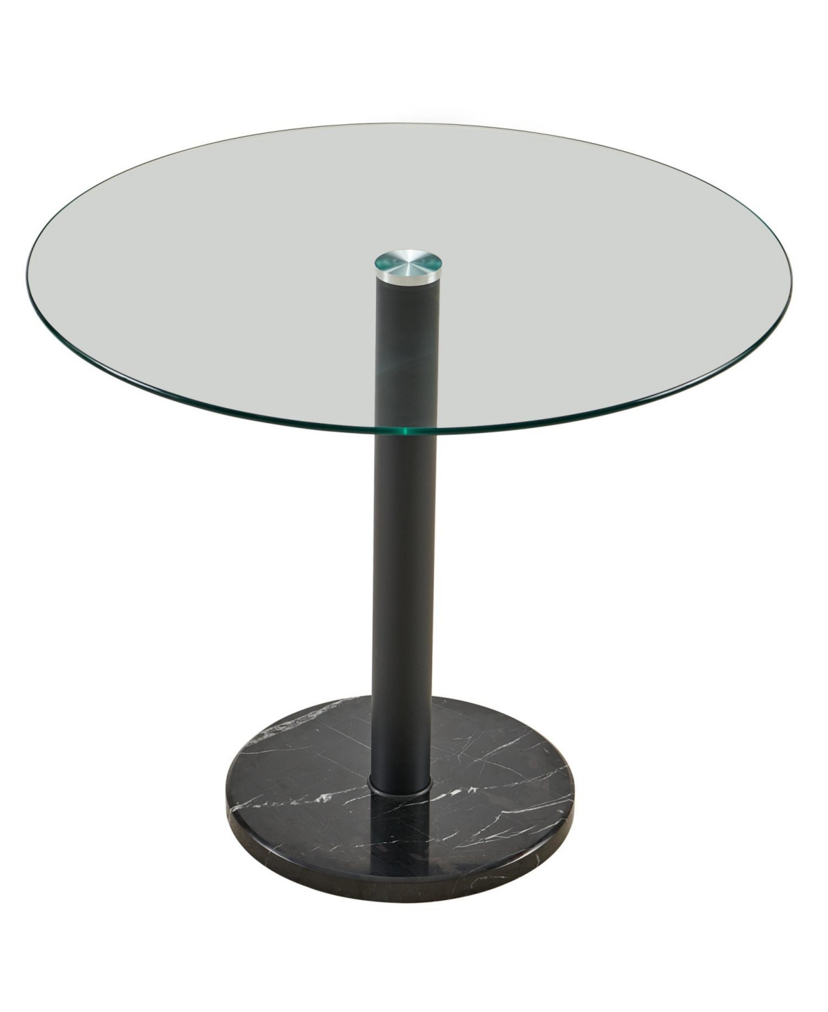Click here for Modern Glass & Black Marble Round Table for 4 - Tr... prices