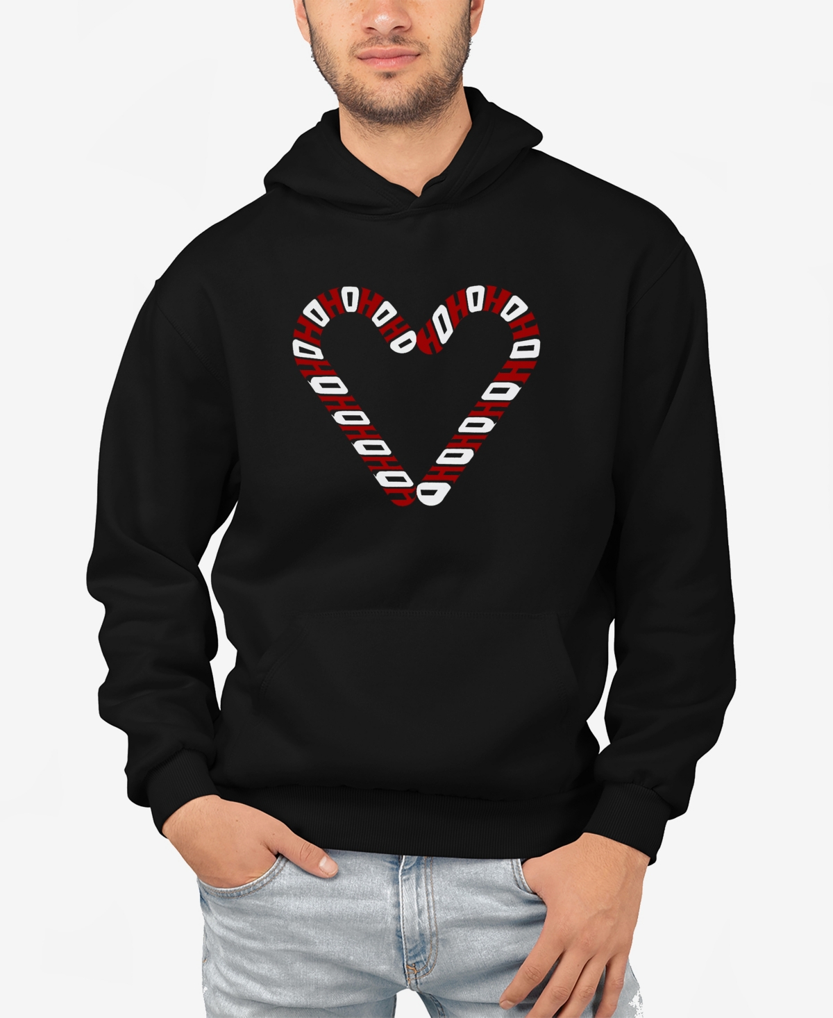 Click here for La Pop Art Mens Candy Canes Word Art Hooded Sweats... prices